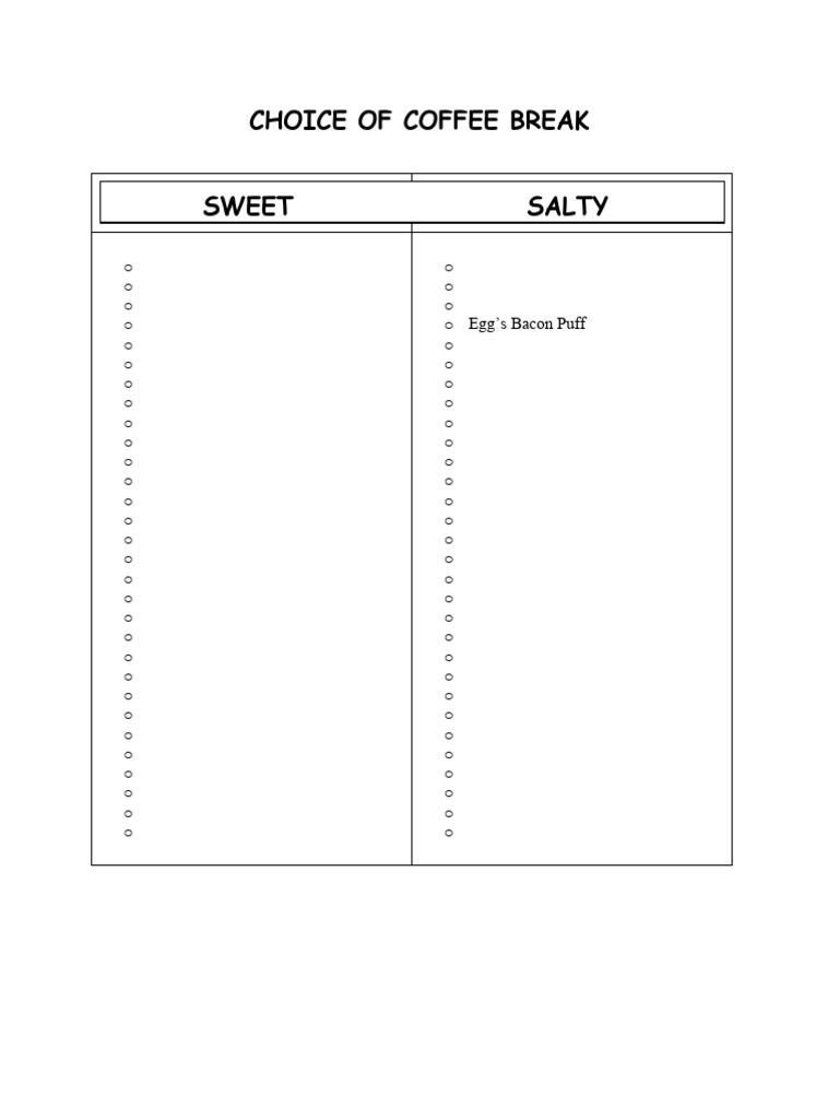 Choice of Coffee Break | PDF