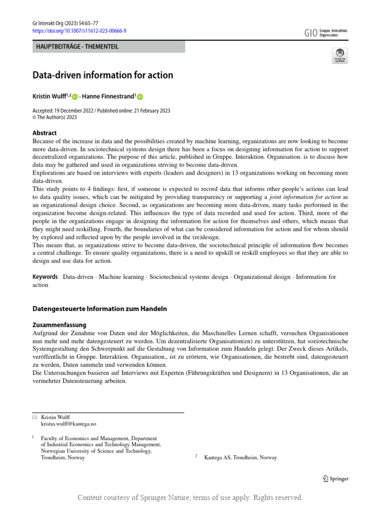 Data-Driven Information For Action | PDF | Analytics | Data