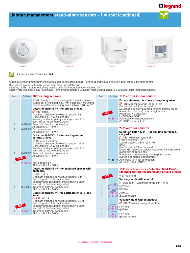 SENSOR LEGRAND | PDF | Equipment | Measuring Instrument