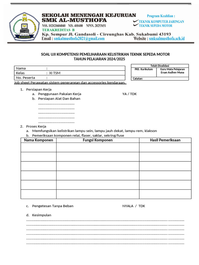 Ujikom lisTRIK 11 TSM | PDF