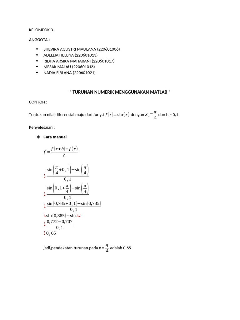 KELOMPOK 3 Metode Numerik | PDF | Metode & Bahan Ajar