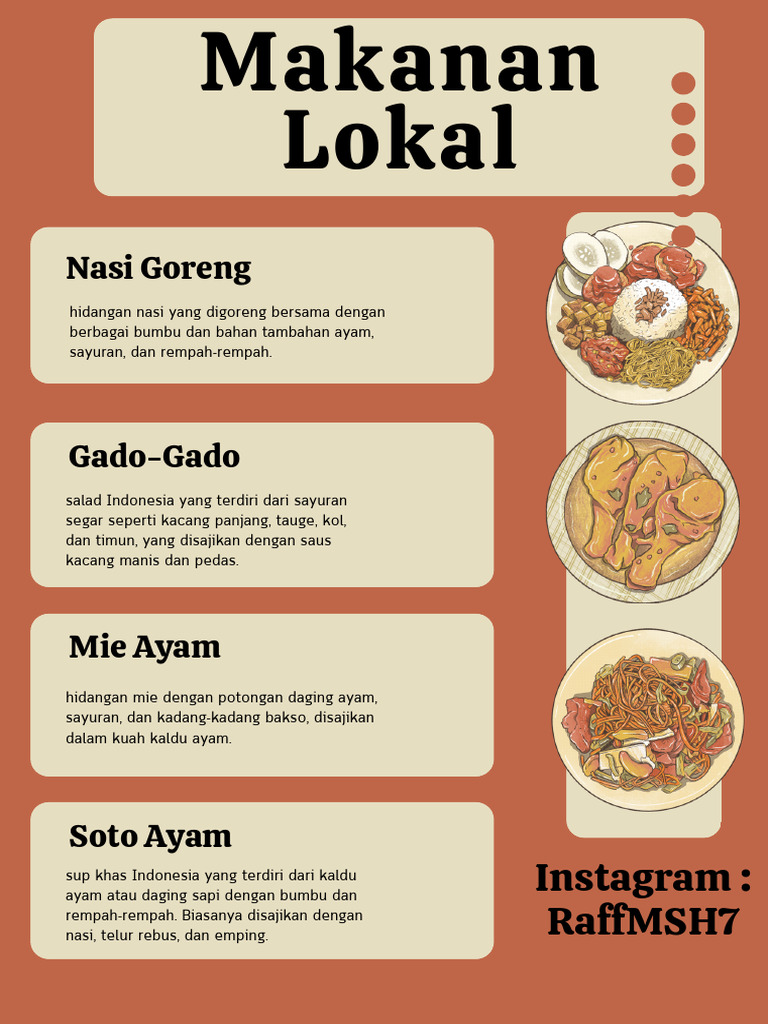 Cokelat Tua Ilustrasi Retro Menu Makanan Lokal Indonesia - 20241008 ...
