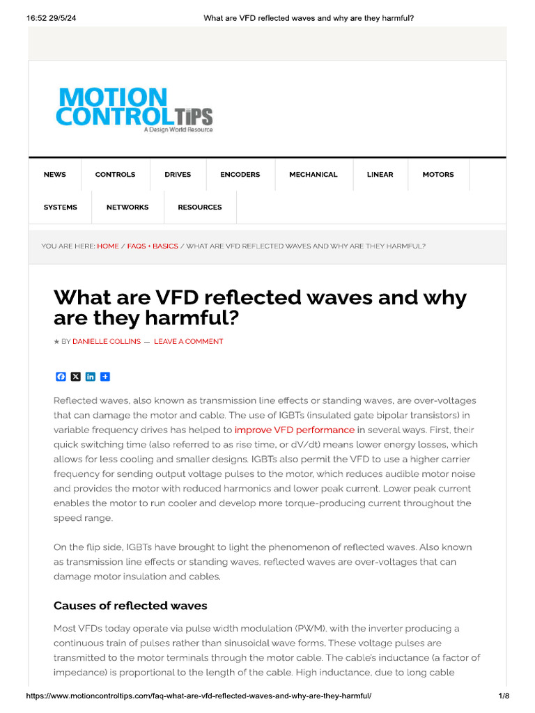 Why Limit Distance Between VSD - Motor | PDF