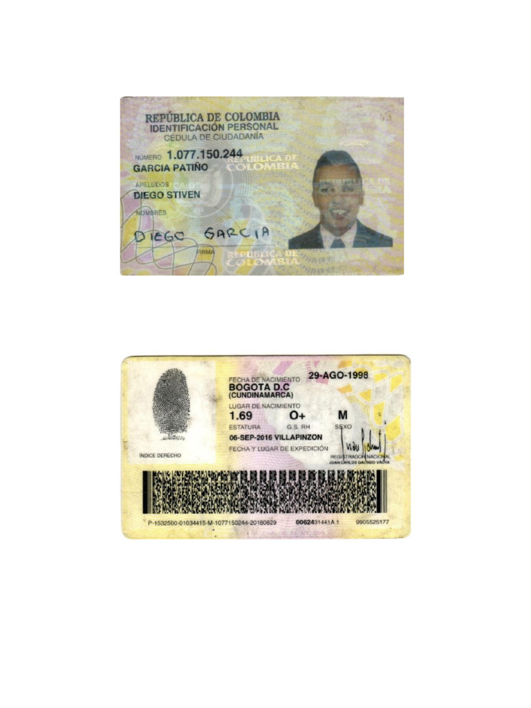 4.cedula Diego Garcia | PDF