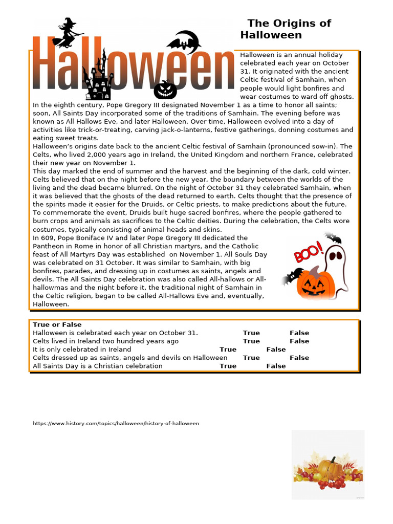 Halloween Reading Comprehension Exercises - 110893 | PDF | Halloween ...