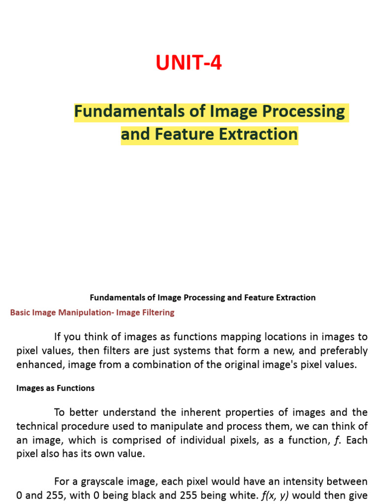 U4 IP & Feature Extraction | PDF | Artificial Intelligence | Intelligence (AI) & Semantics