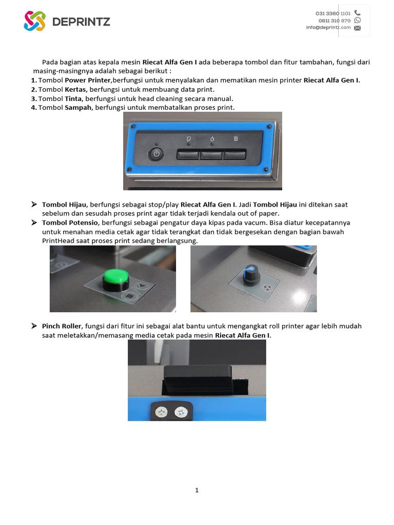Manual Book Sablon DTF Riecat Alfa GEN 1. | PDF