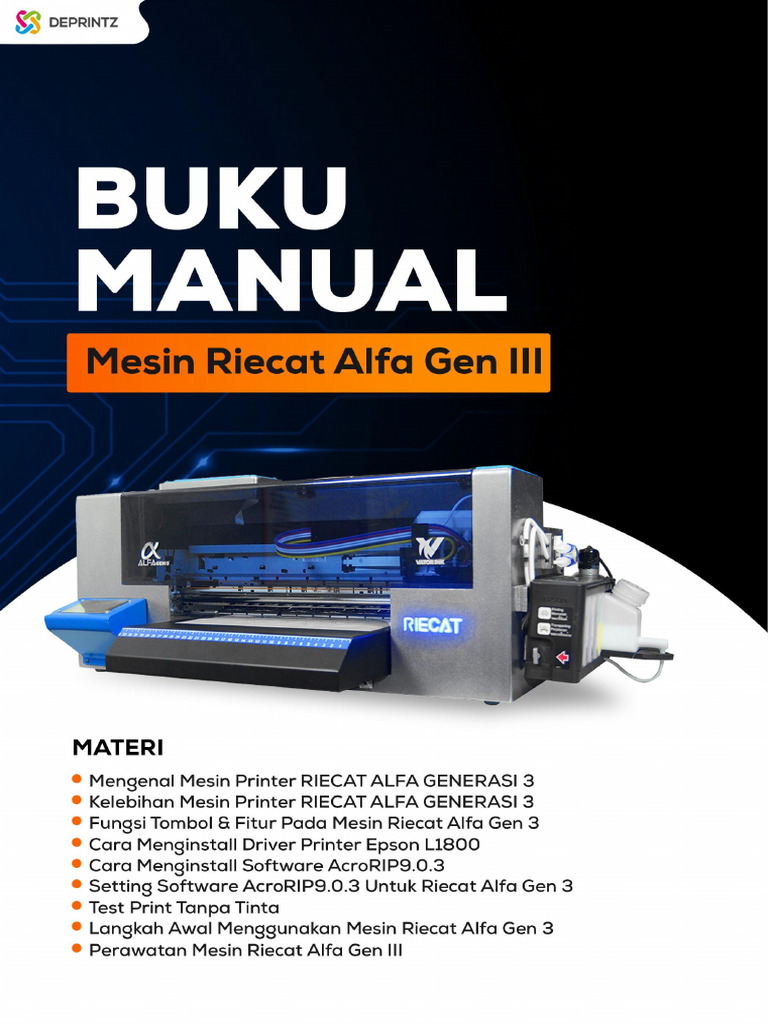 Manual Book Sablon DTF Riecat Alfa Gen III | PDF | Bisnis | Komputer