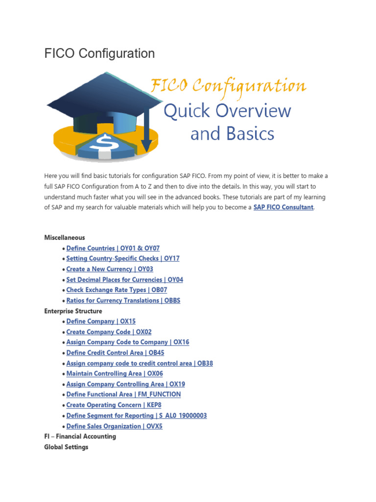 FICO Configuration Quick Overview Basics | PDF | Depreciation ...