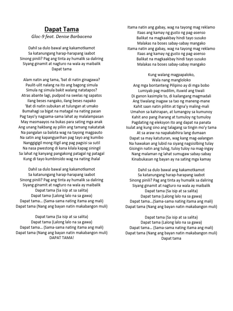 Dapat Tama | PDF