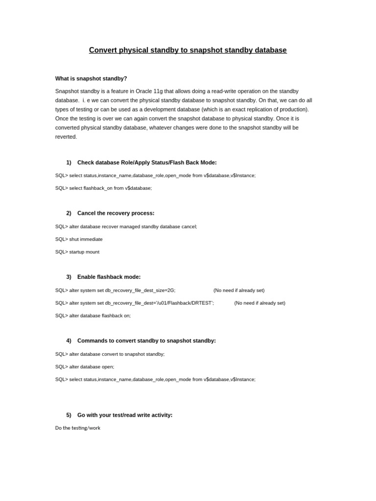 Convert_Standby_into_Snapshot_Standby | PDF Convert_Standby_into_Snapshot_Standby | PDF