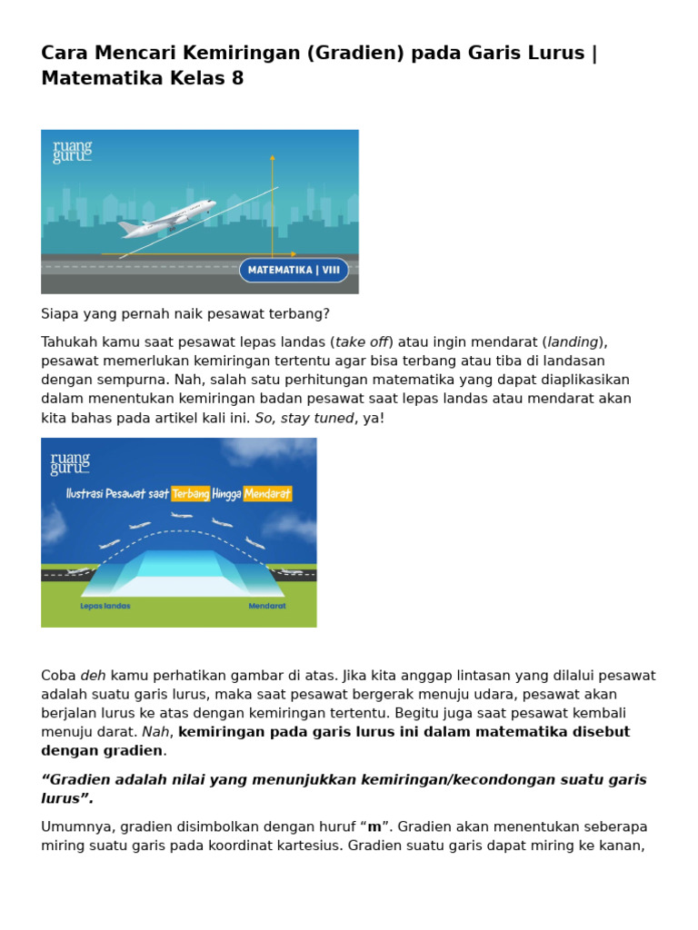 Gradien & Persamaan Garis Lurus | PDF