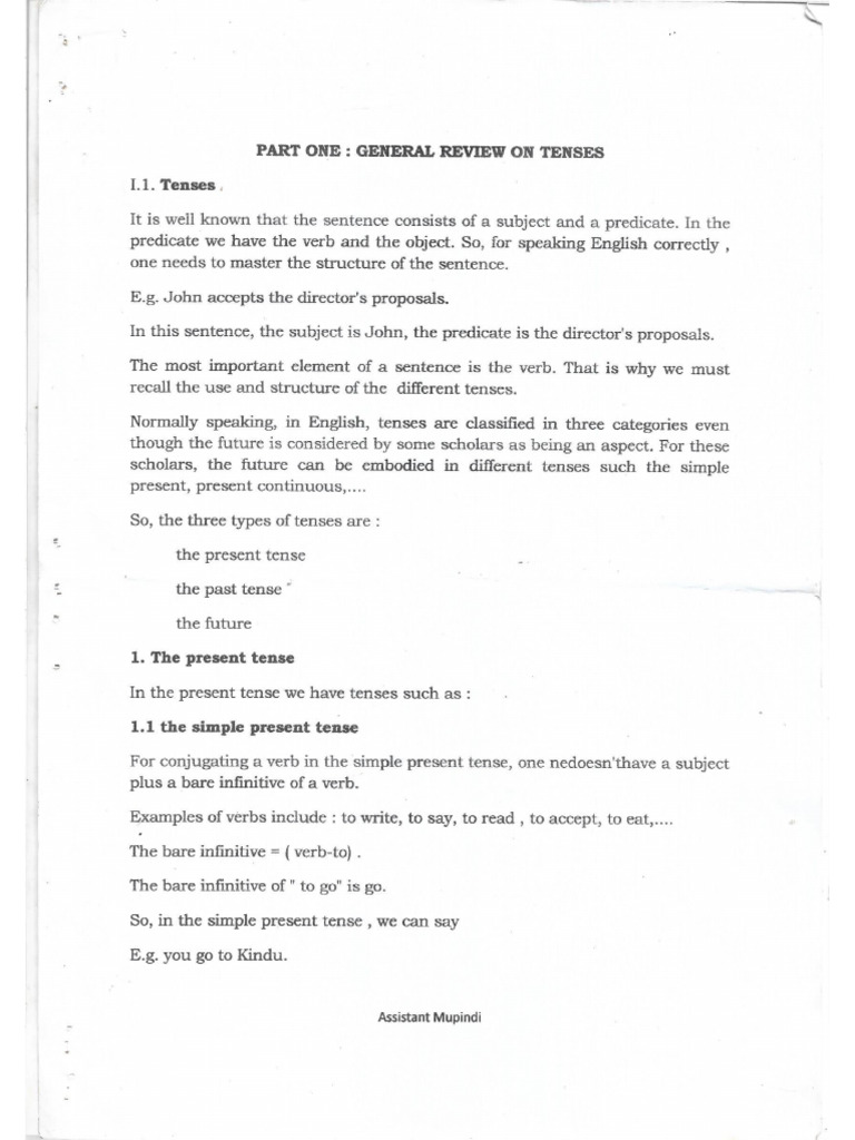 Complement Cours Anglais Mupindi | PDF