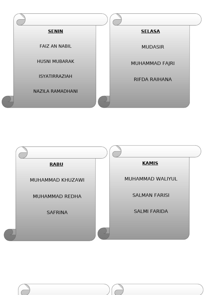 Roster Piket Anak | PDF