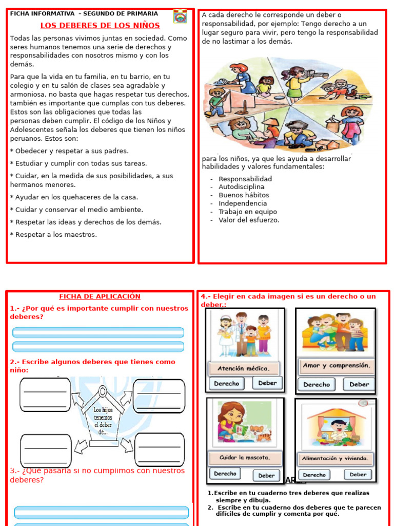 Deberes y responsabilidades de los niños | PDF | Relaciones personales ...