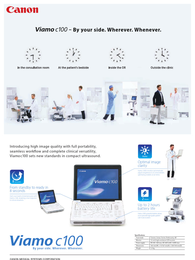 Canon Viamo c100 Portable Ultrasound | PDF | Computer Monitor | Imaging