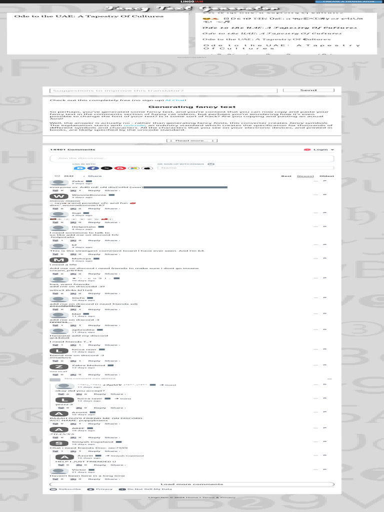 Fancy Text Generator (???? ??? ?????) LingoJam | PDF | Computing | Text