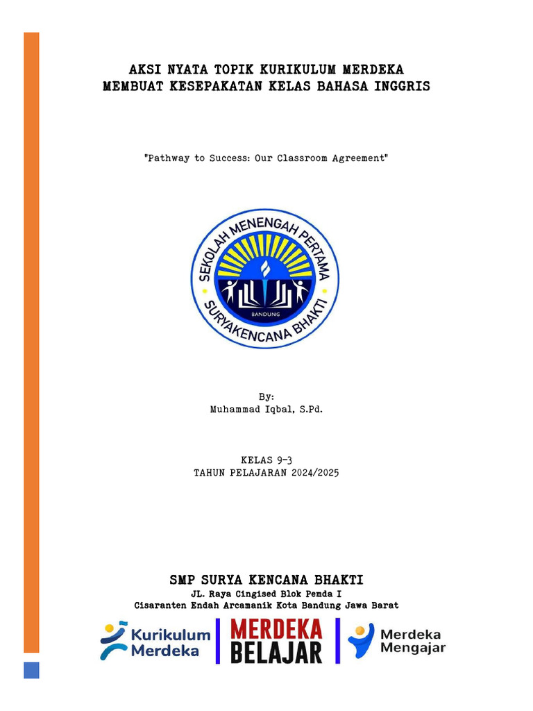 Cover - Pathway To Success - Our Classroom Agreement | PDF