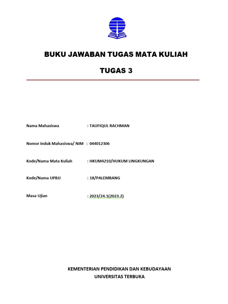 BJT - Tugas 3 Hukum Lingkungan | PDF