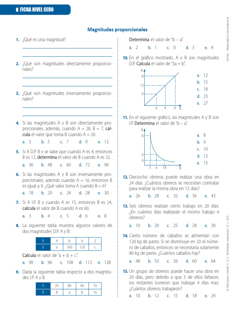 F0 - Magnitudes Proporcionales | PDF