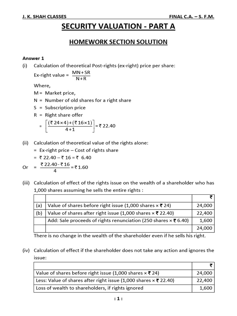 Security Valuation Part A | PDF | Capital Asset Pricing Model | Money
