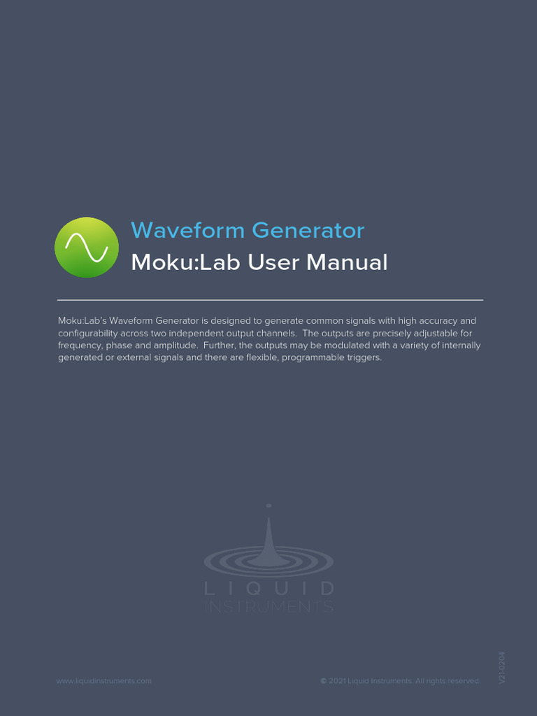 Moku:Lab Waveform Generator Manual | PDF | Modulation | Amplitude