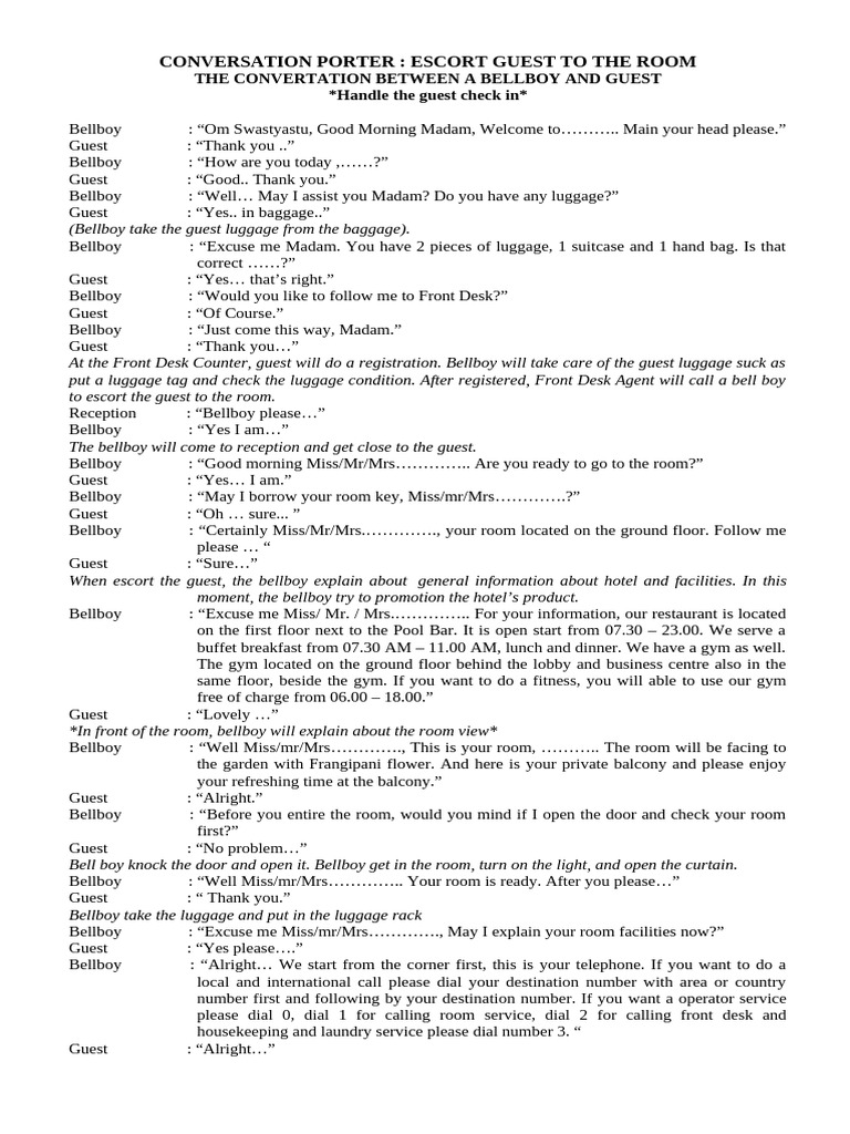 Conversation Porter | PDF | Baggage
