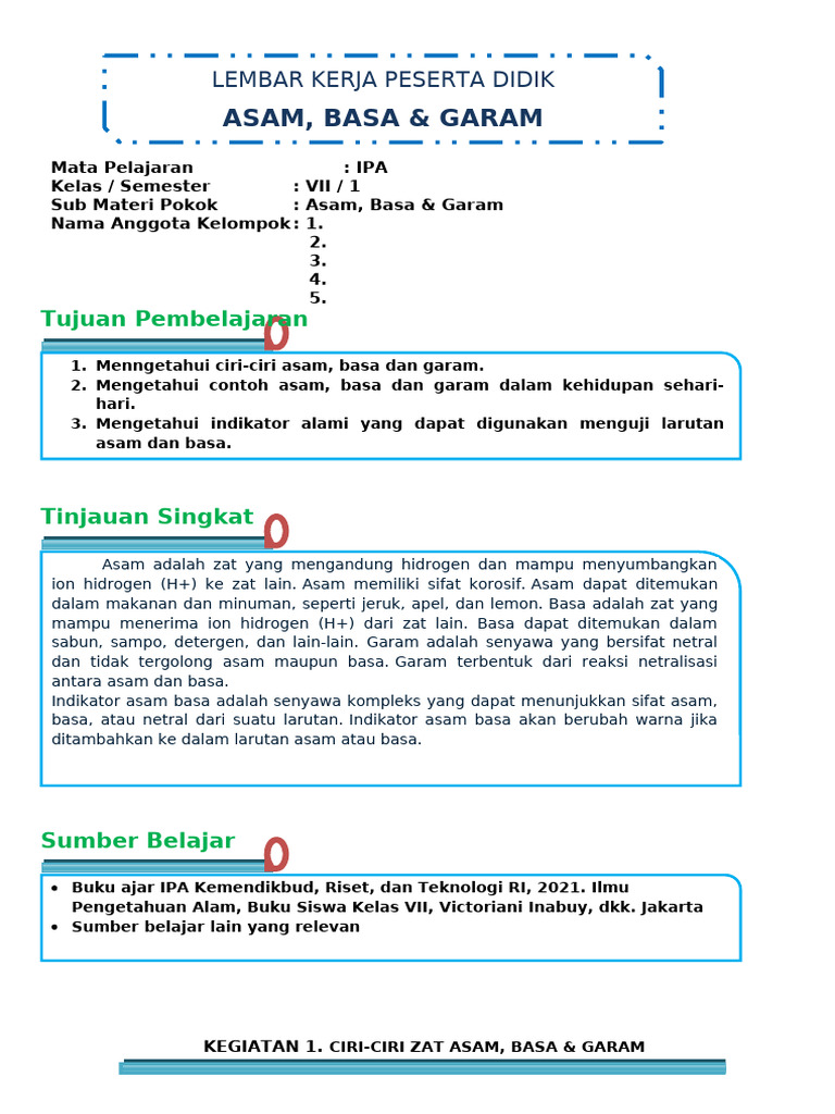 Contoh Asam, Basa, dan Garam Kelas 7 | PDF | Memasak, Makanan, & Anggur