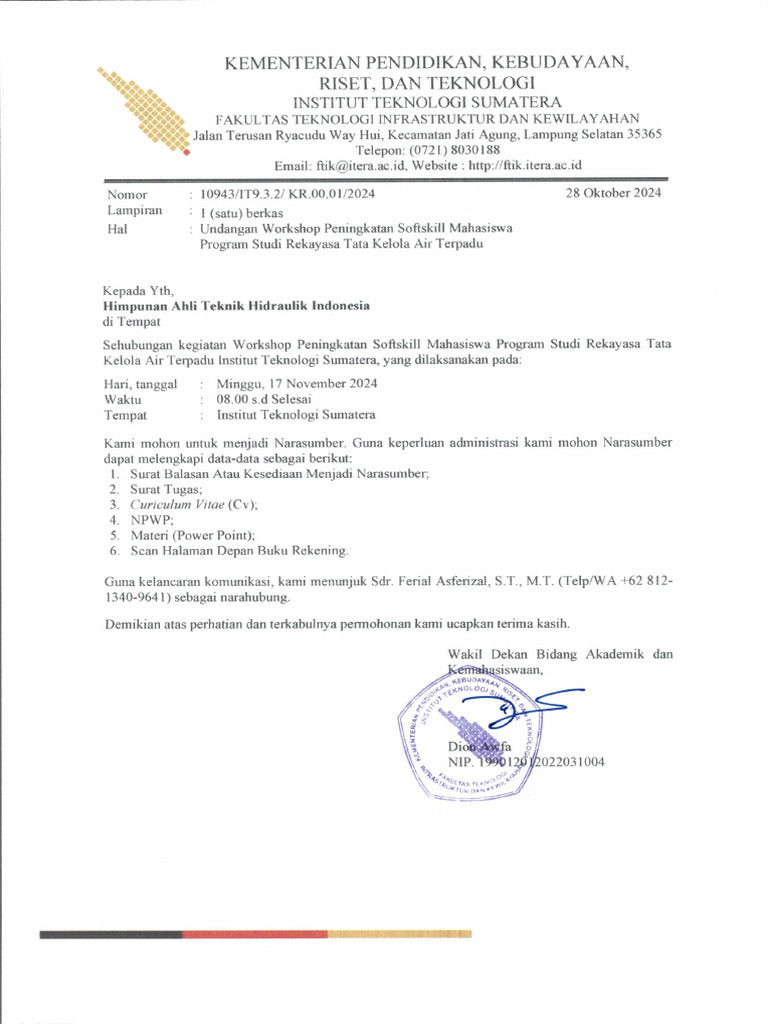 Contoh Undangan Workshop | PDF