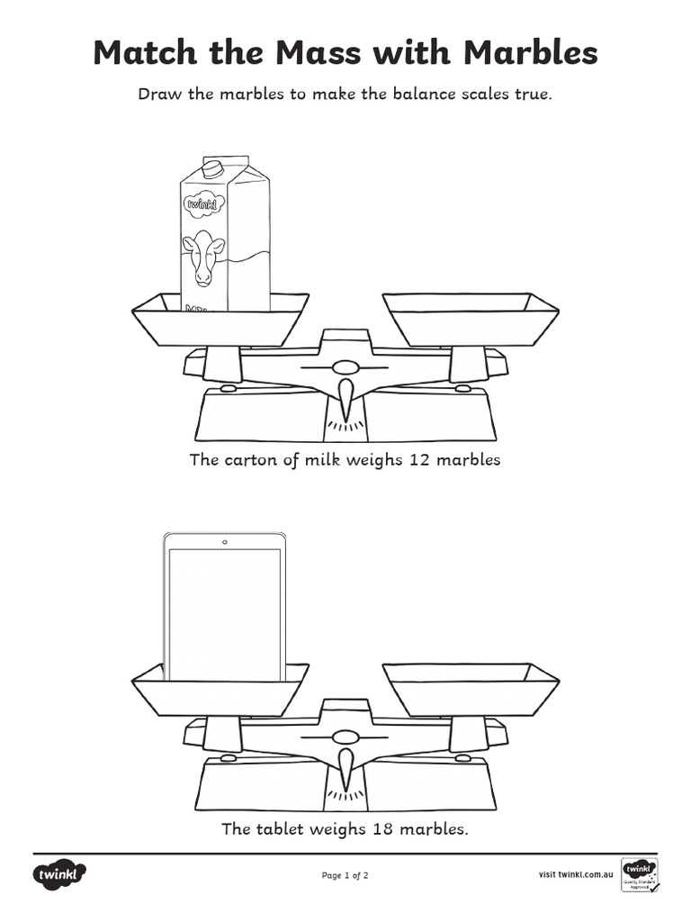 mass-marbles-activity-sheets | PDF