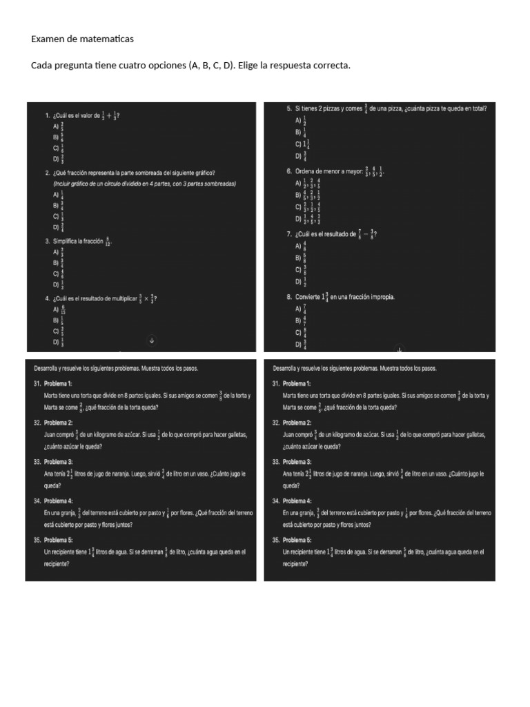 Examen de Matematicas | PDF