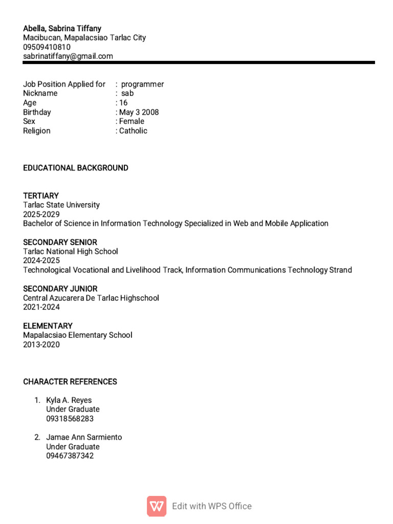 Resume Ict | PDF