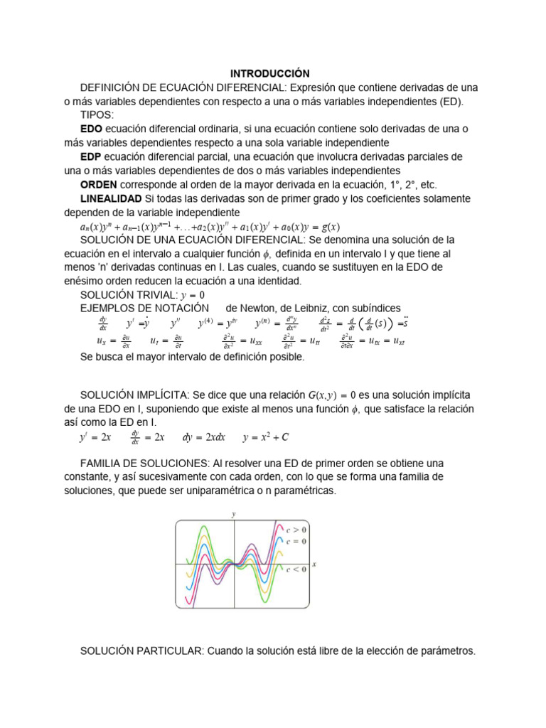 Introducción a Ecuaciones Diferenciales | PDF | Ecuaciones | Ecuaciones diferenciales