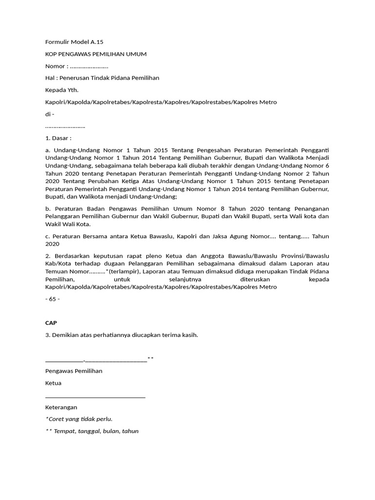 Formulir Model A | PDF