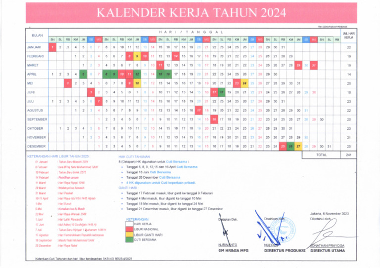 Kalender Kerja 2024 CMK Studio | PDF