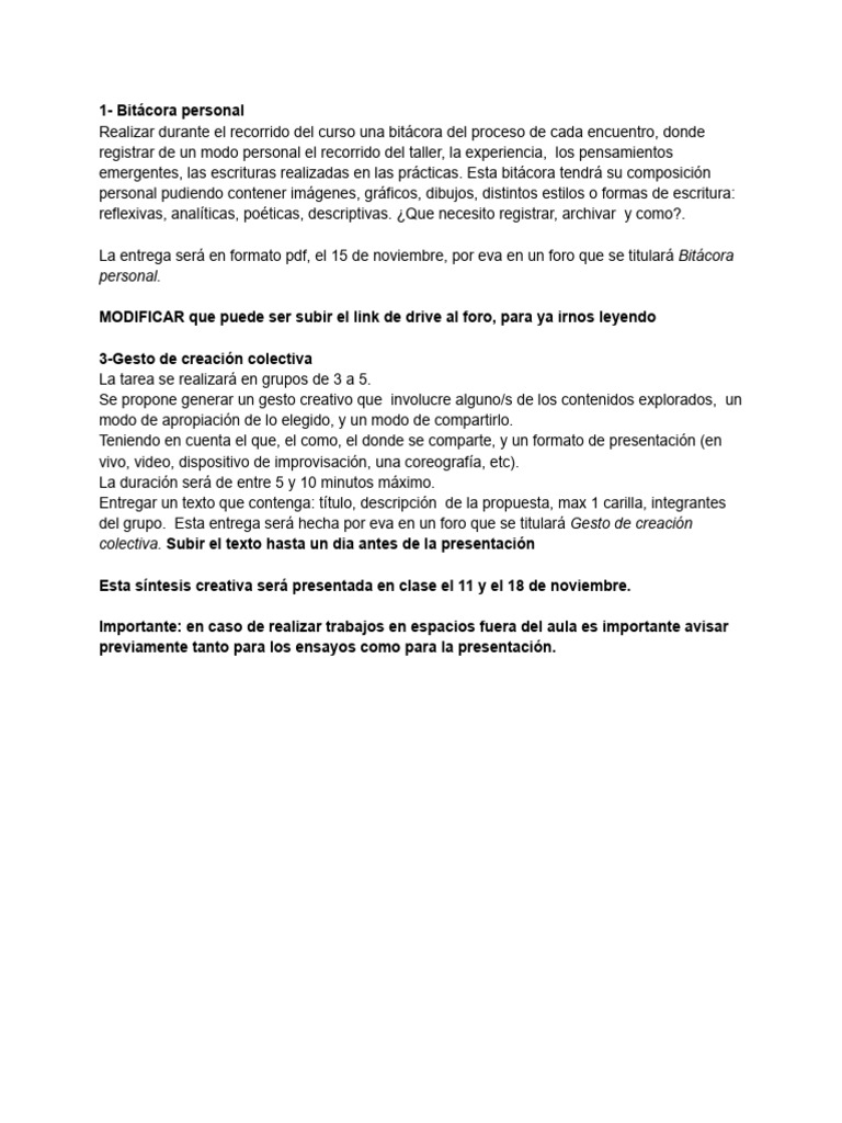 Pautas de Trabajo | PDF