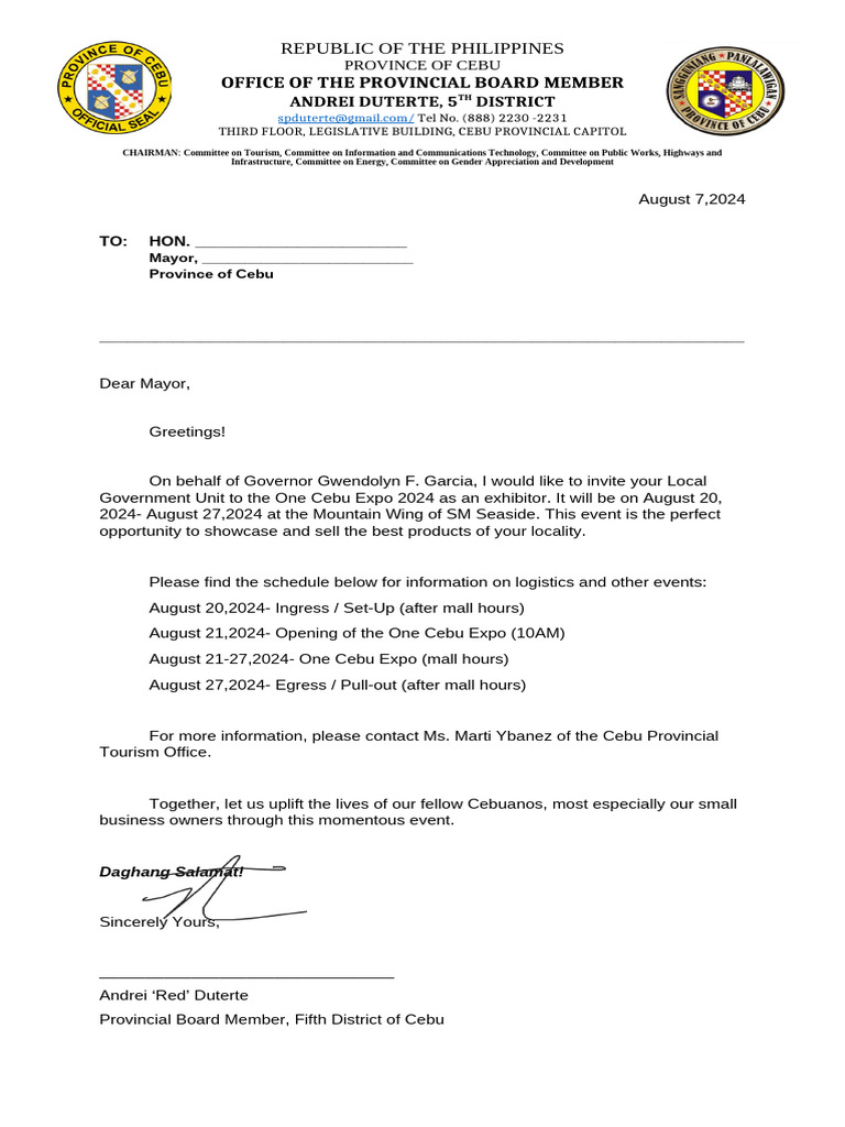Letter To Mayors (2) Cebu Expo | PDF | Cebu