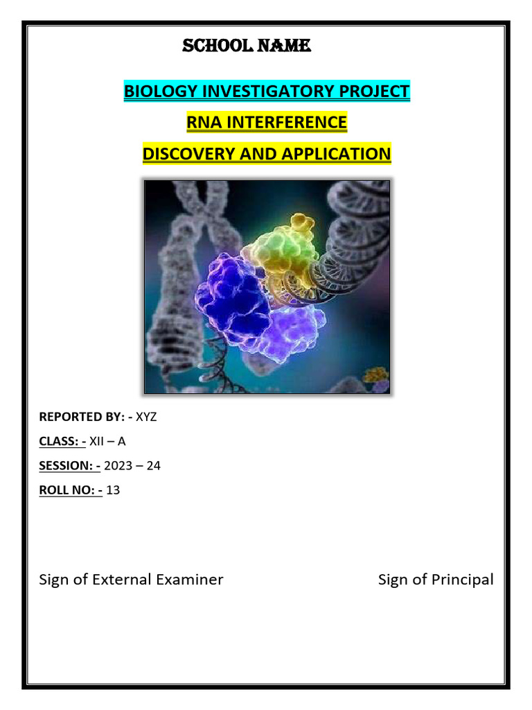 Biology Investigatory Project Rna Interference | PDF | Small Interfering Rna | Rna Interference
