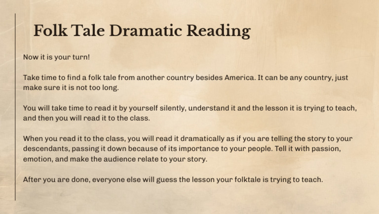 Dramatic Reading of Global Folk Tales | PDF