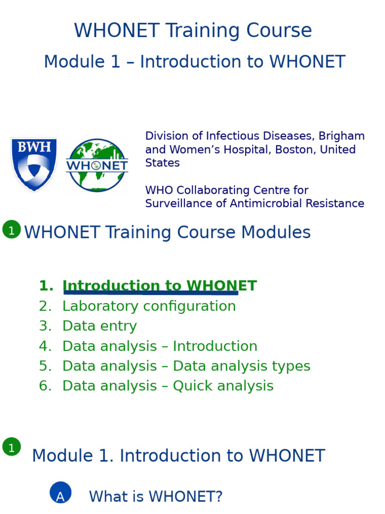 Module 1 Introduction To WHONET | PDF | Antimicrobial Resistance ...