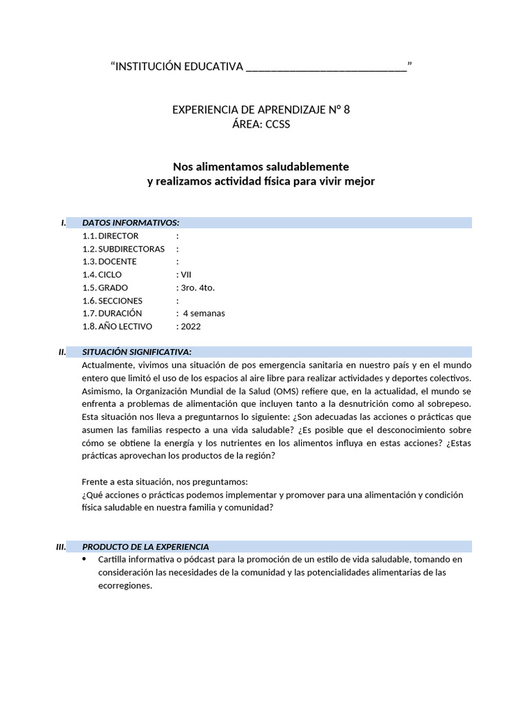 Planif. CCSS 3°,4° | PDF | Aprendizaje