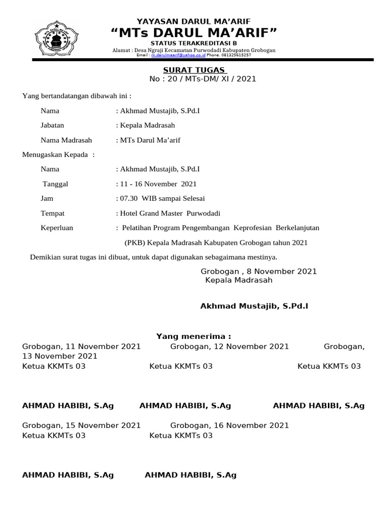 20 SURAT TUGAS Dan SPD KAMAD KKM04 | PDF