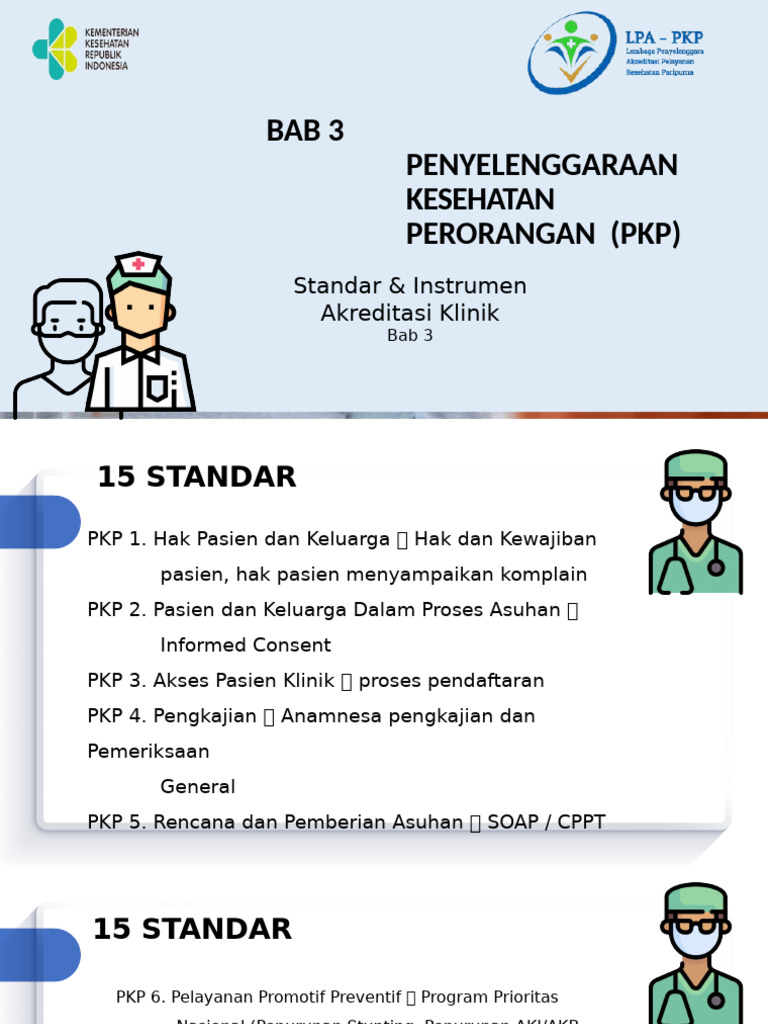 Standar Akreditasi Klinik BAB 3 (PKP) | PDF
