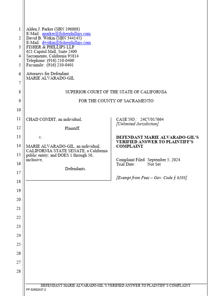 MAG Def Verified Answer To Chad Condit Complaint (ES 11.12.24 ...