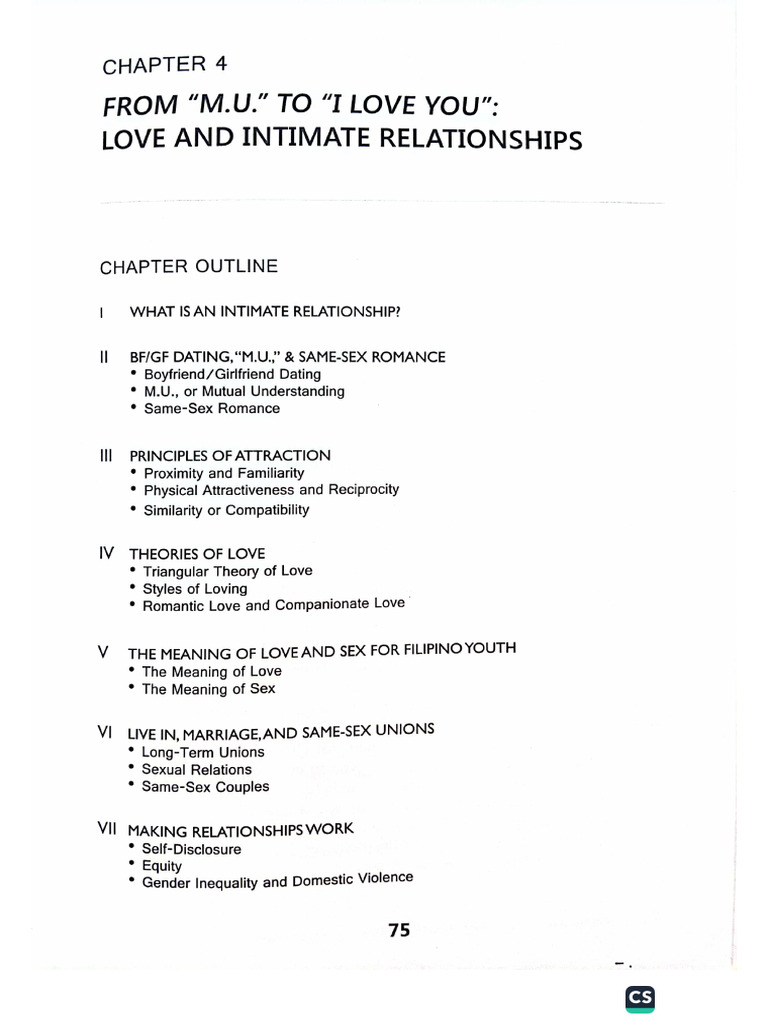 Social Psychology in Philippine Context Chapter 4 Love and Intimate Relationships | PDF