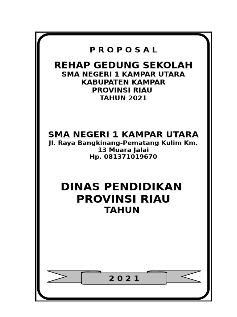 Proposal Rehap Gedung Sma 2018 | PDF