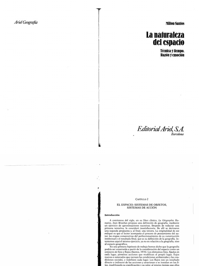 MILTON SANTOS La Naturaleza Del Espacio | PDF | Naturaleza | Geografía