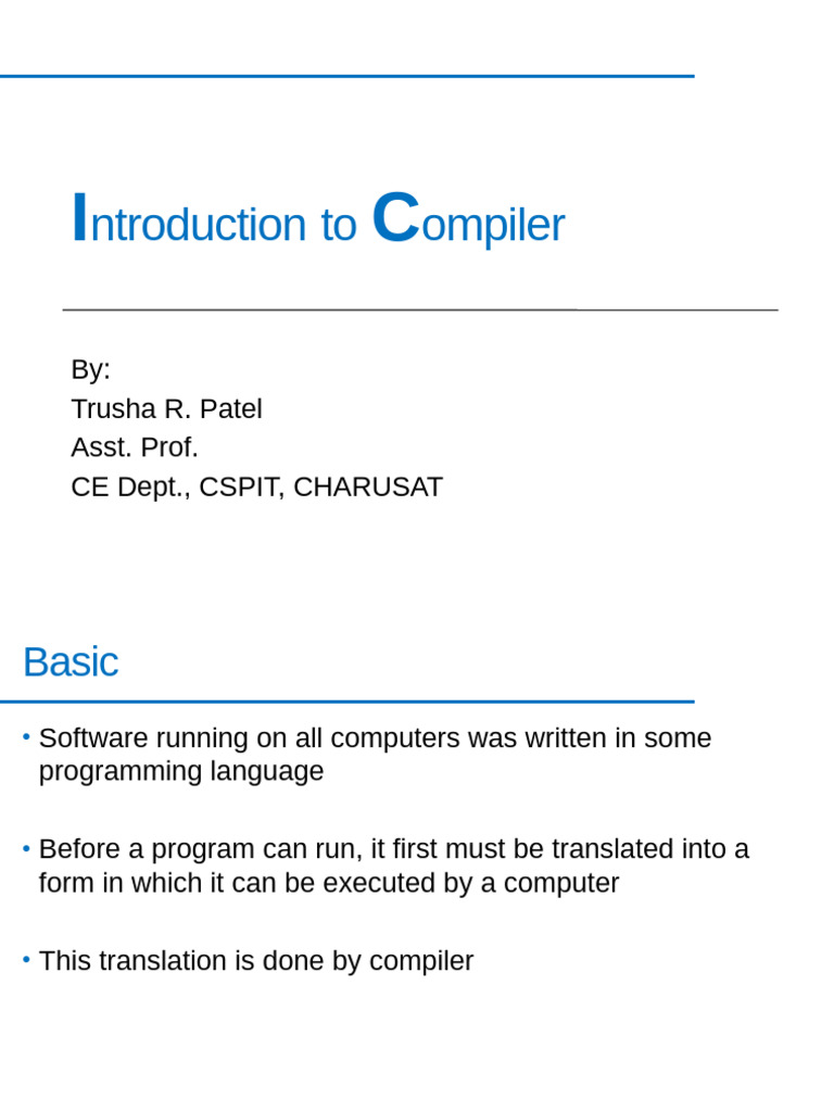 Introduction To Compiler | PDF | Compiler | Parsing