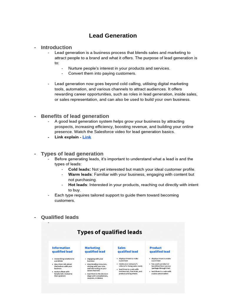 Lead Generation | PDF | Marketing | Digital Marketing