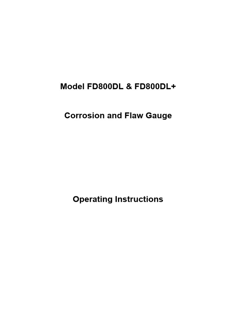 FD800 Series Instruction Manual | PDF | Calibration | Menu (Computing)